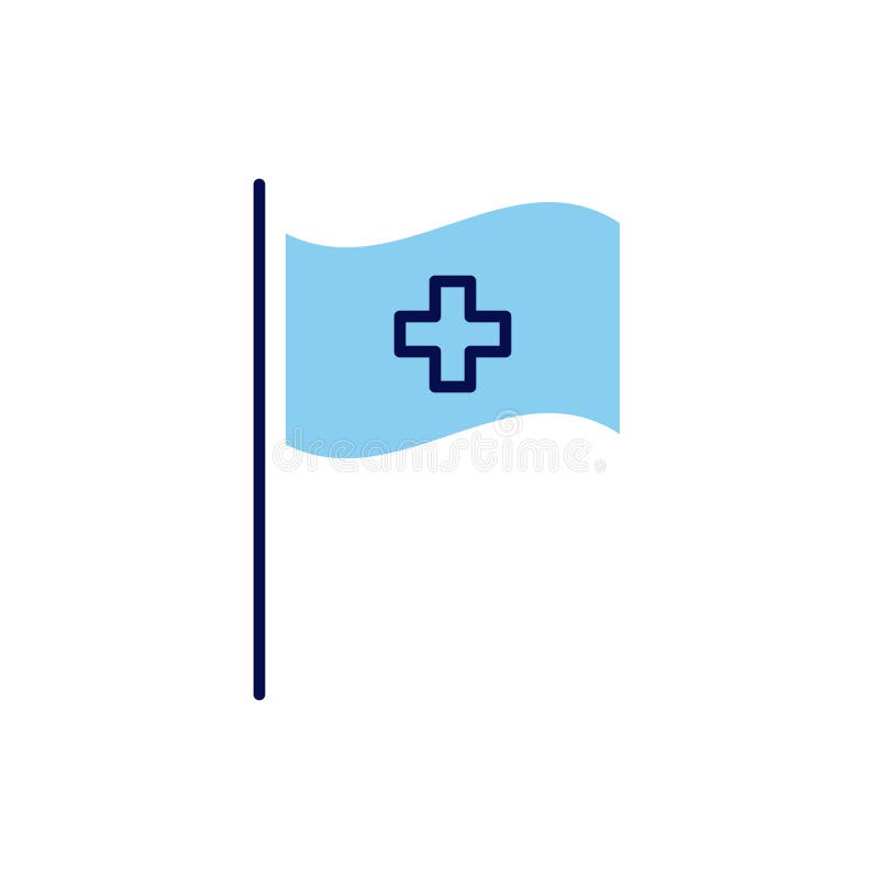 Medical Flag Related Vector Icon. Stock Vector - Illustration of blue ...