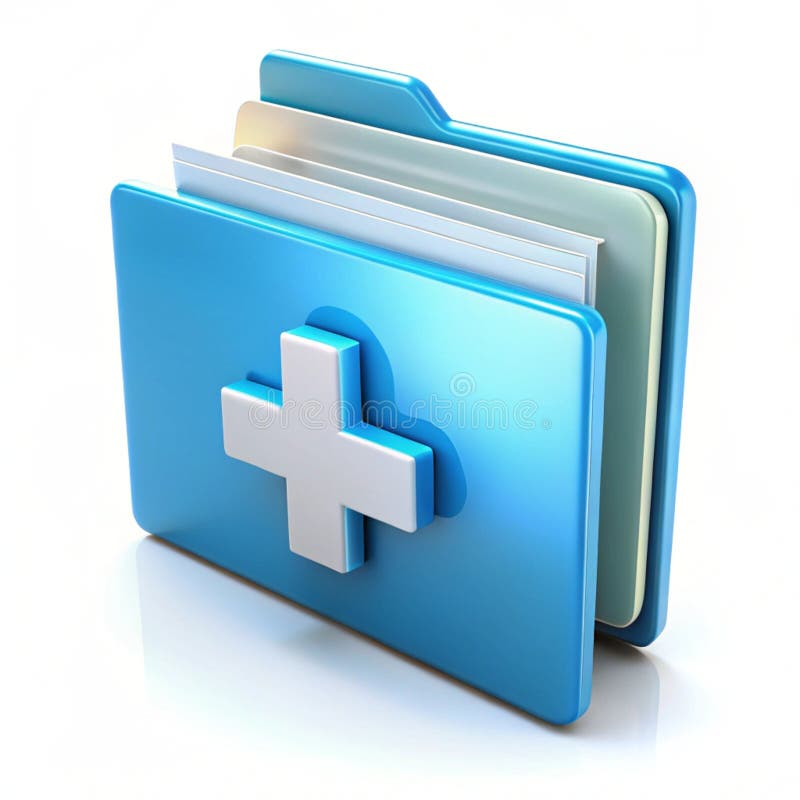 Medical folder 3D icon stock illustration. Illustration of records ...