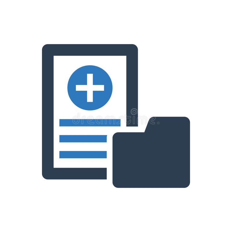 Medical Folder and Document Icon Stock Illustration - Illustration of ...