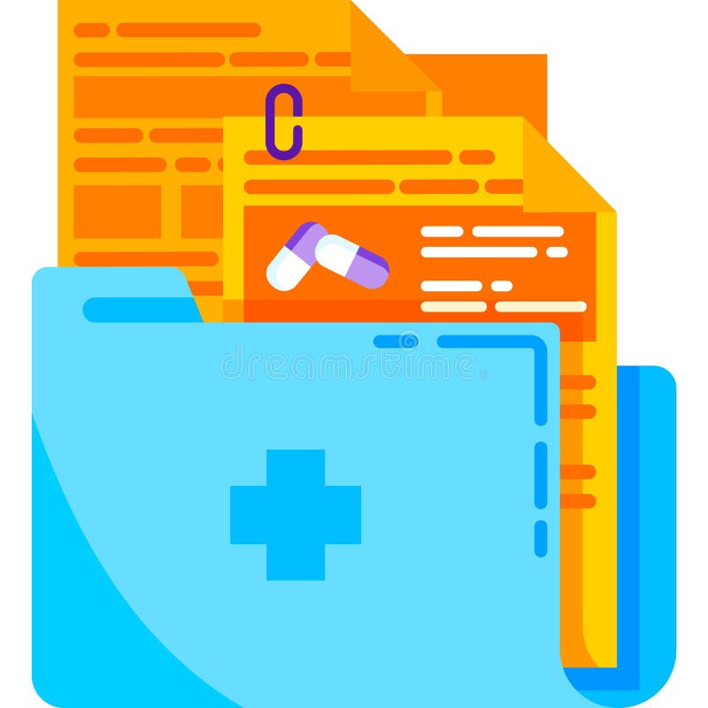 Medical Folder Icon Patient History Flat Vector Stock Vector ...