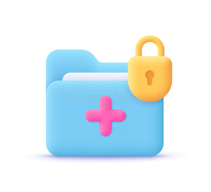 Medical Folder with Patient History File and Lock. Medical Data and ...