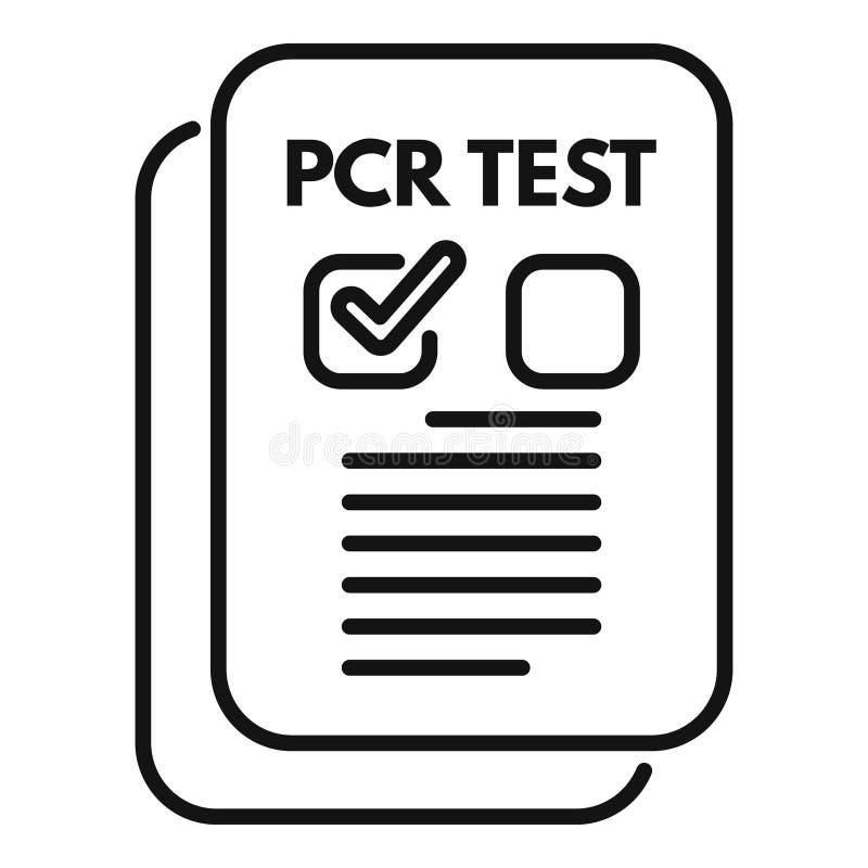 Medical Form Showing Negative Pcr Test Result Icon Stock Illustration ...
