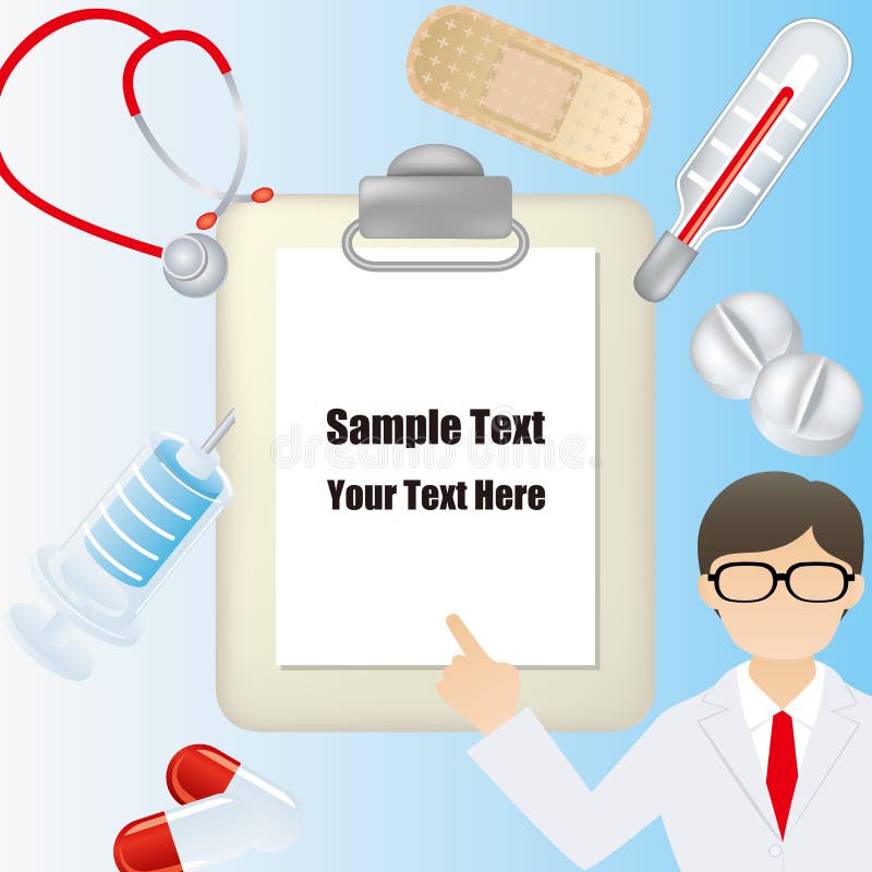 Medical Template and Frame with Medicine Equipment Stock Vector ...