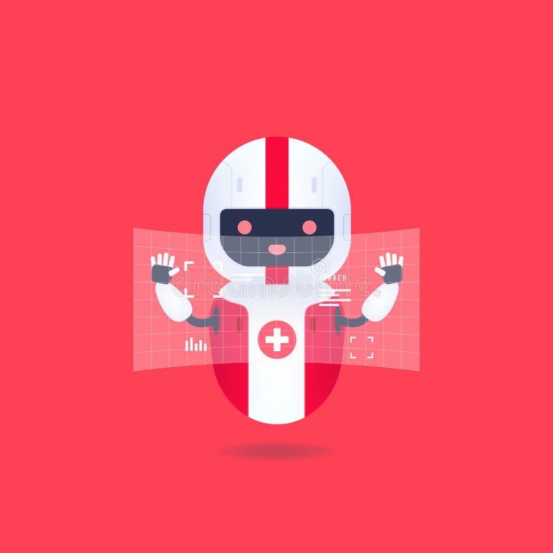 Medical Friendly Android Robot with Stethoscope. Robot Doctor Concept ...
