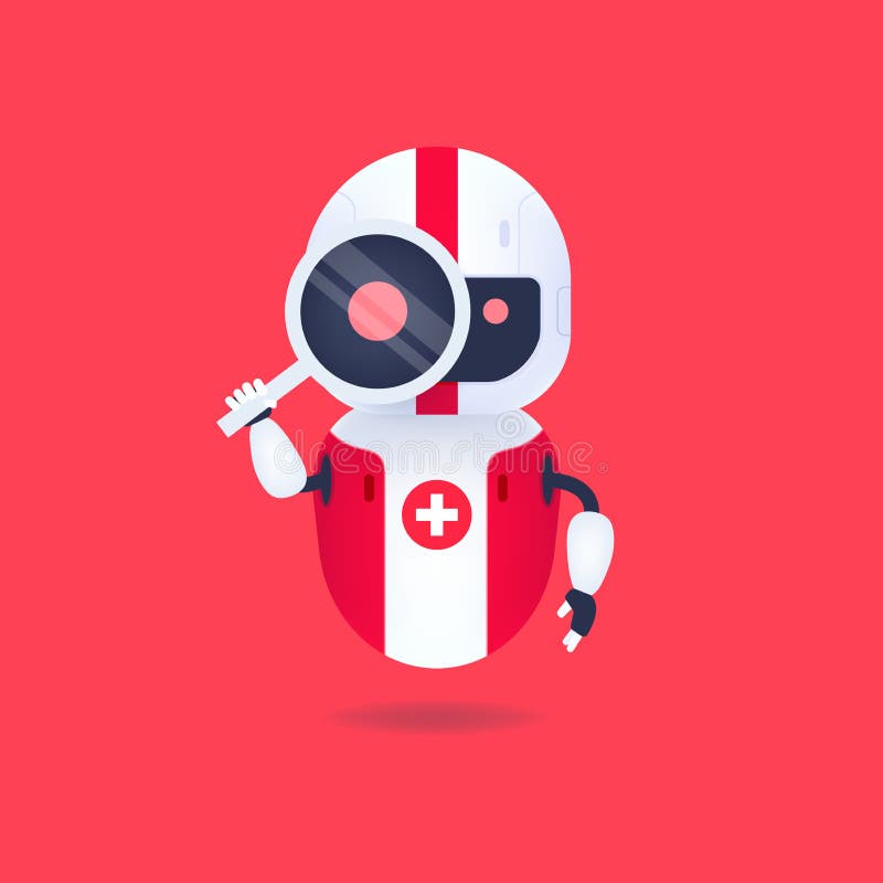 Medical Friendly Android Robot with Stethoscope. Robot Doctor Concept ...