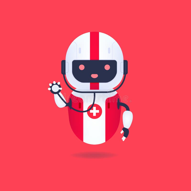 Medical Friendly Android Robot with Stethoscope. Robot Doctor Concept ...