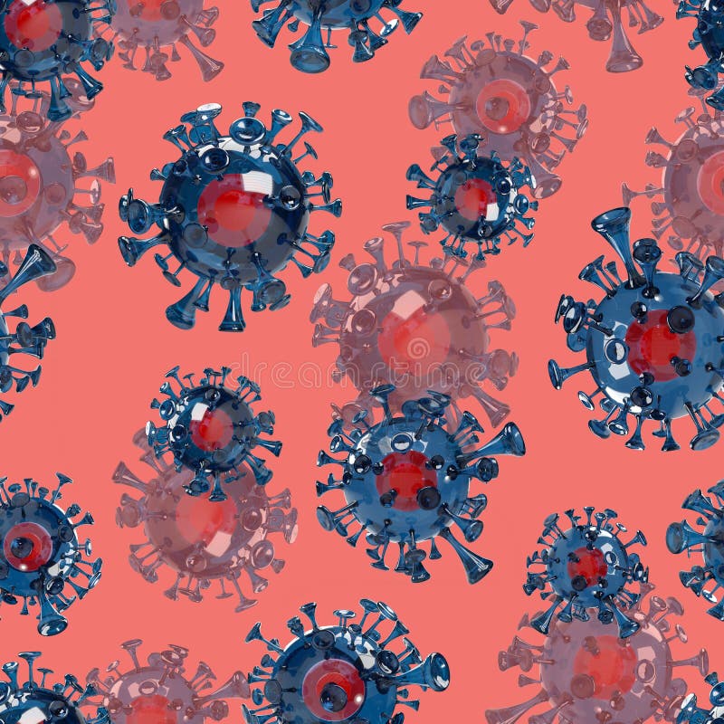 Seamless 3d Abstract Scientific Corona Virus Pattern Stock Illustration ...