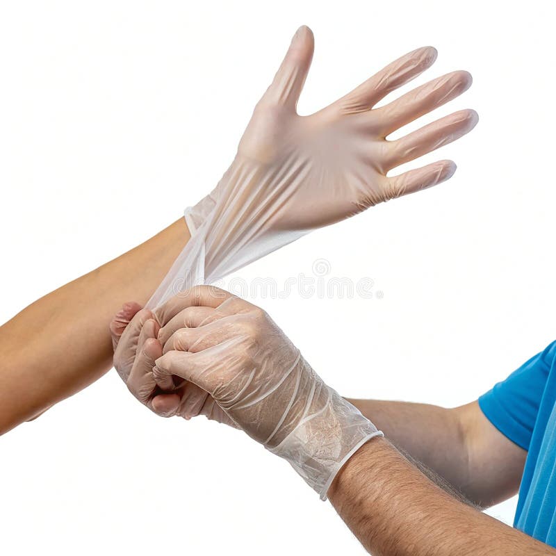Medical Glove Being Pulled on a Hand Stock Illustration - Illustration ...