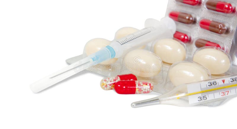 Medical Goods Isolated on White Stock Image - Image of healthy, macro ...