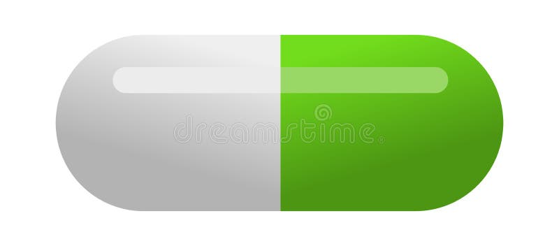 Medical Green Capsule Pill Isolated on White Background Stock ...