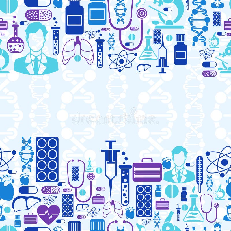 Medical and Health Care Seamless Pattern Stock Vector - Illustration of ...