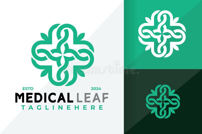 Medical Health Leaf Logo Icon Vector Design Illustration Stock Vector ...
