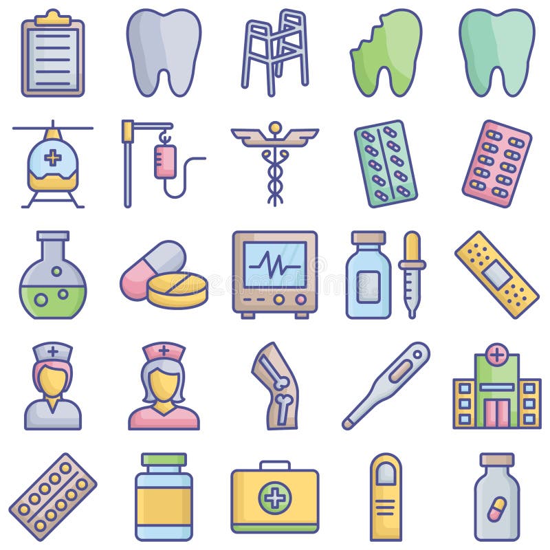 Medical and Health Vector Icons Set Fully Editable Stock Vector ...
