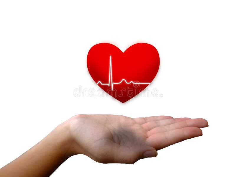 Medical heart above hand stock photo. Image of background - 90880194