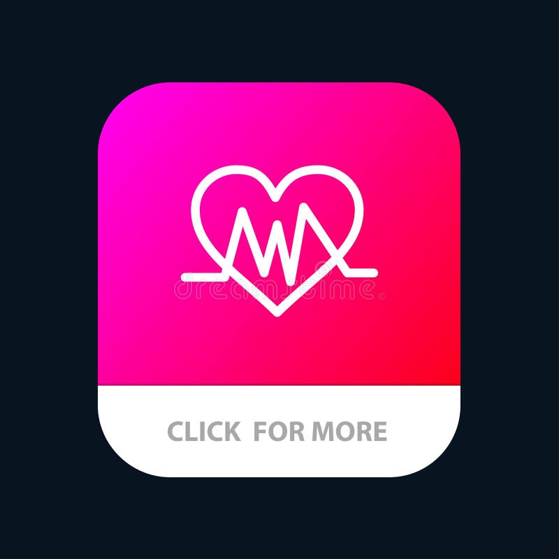 Medical, Heart, Heartbeat, Pulse Mobile App Button. Android and IOS ...