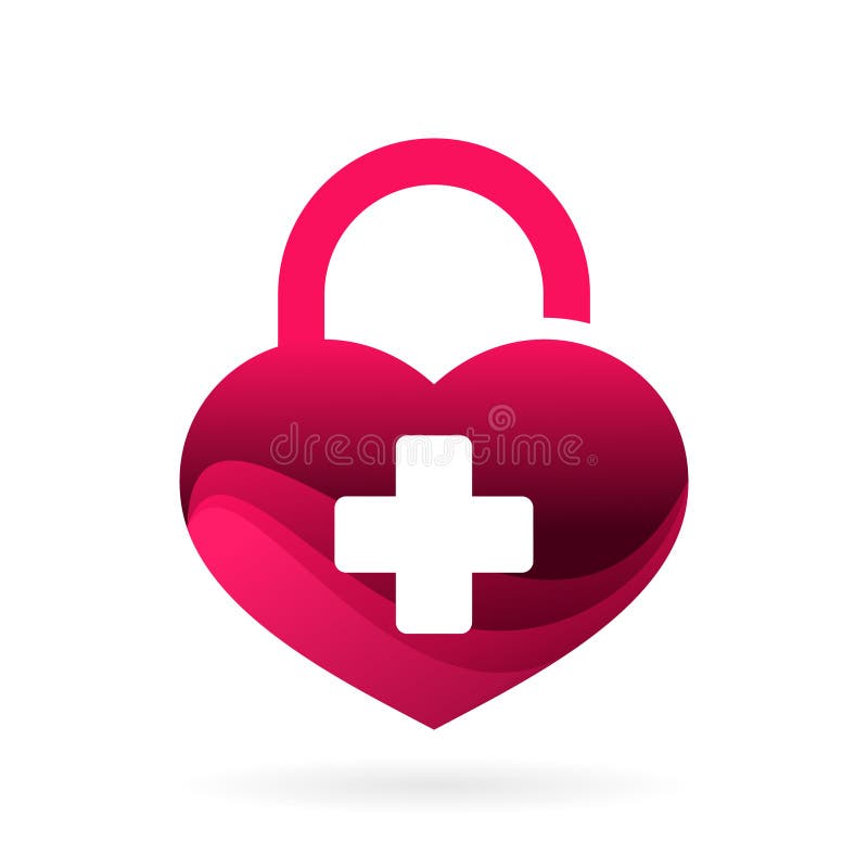 Health Heart Lock Logo Vector Stock Vector - Illustration of passion ...