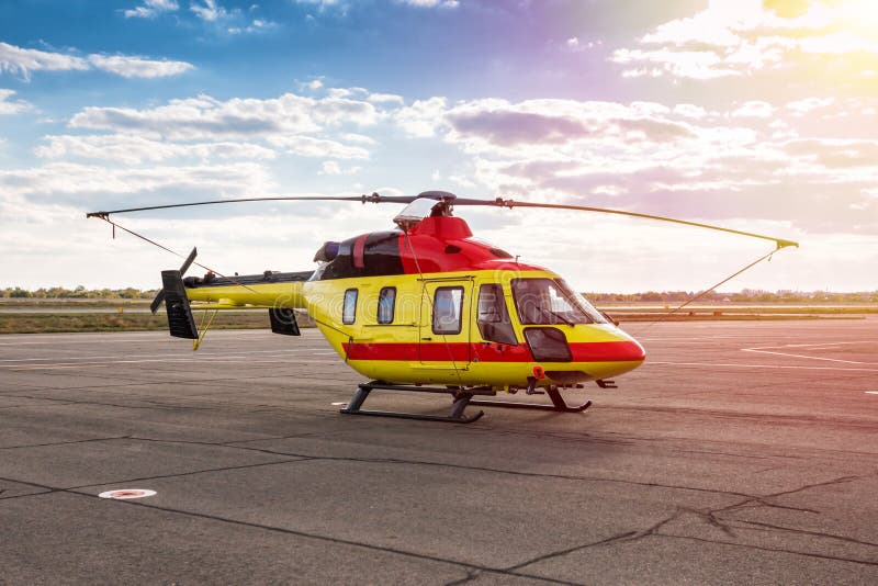 Medical Helicopter at the Helipad Stock Photo - Image of ambulance ...