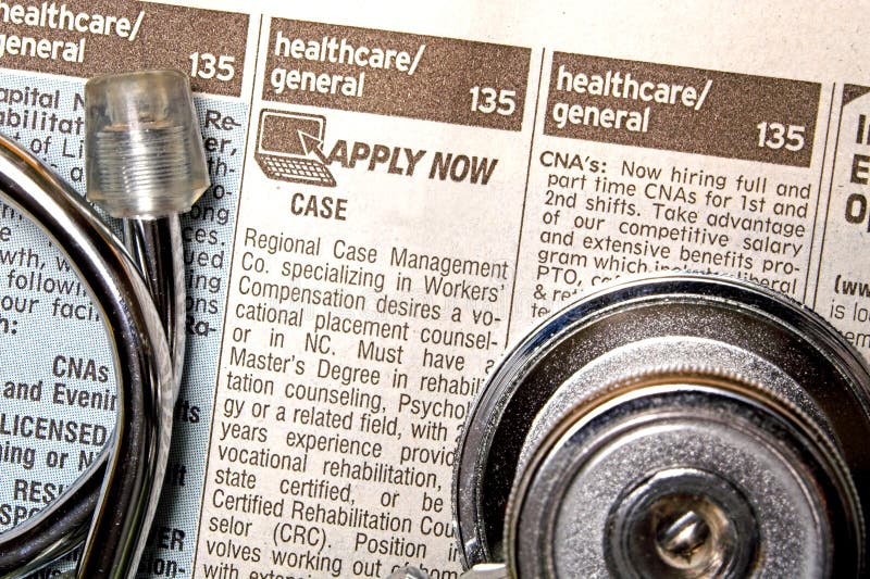 Medical Help Wanted stock image. Image of classifieds - 4814041