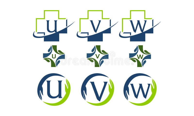 Medical Herbal Template Set Stock Vector - Illustration of icon, clinic ...