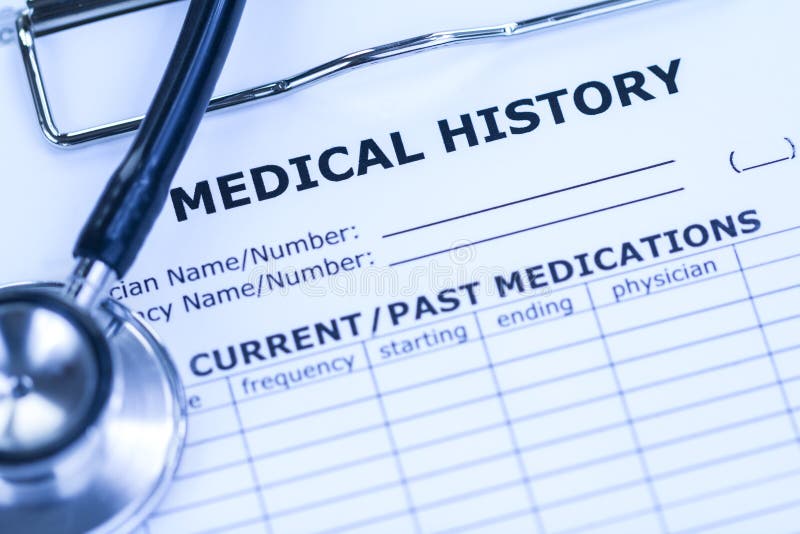 Medical History and Black Stethoscope Stock Image - Image of condition ...
