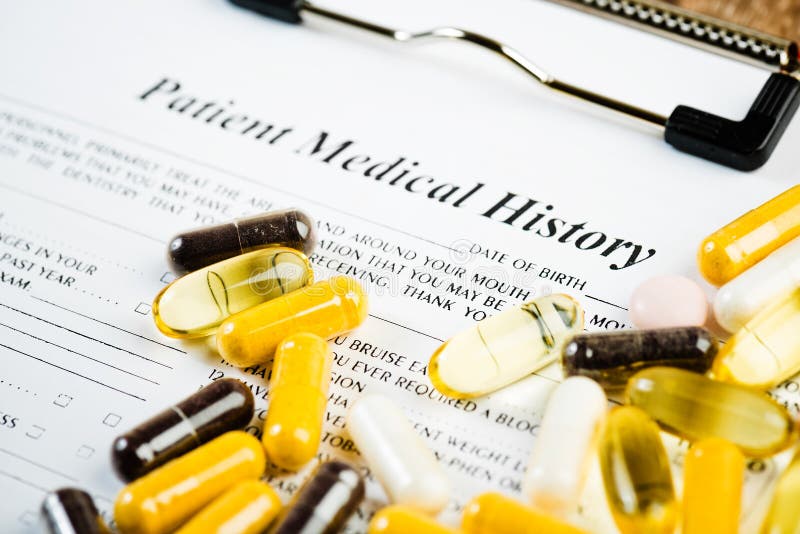 Medical History Document with Medicine Stock Image - Image of ...