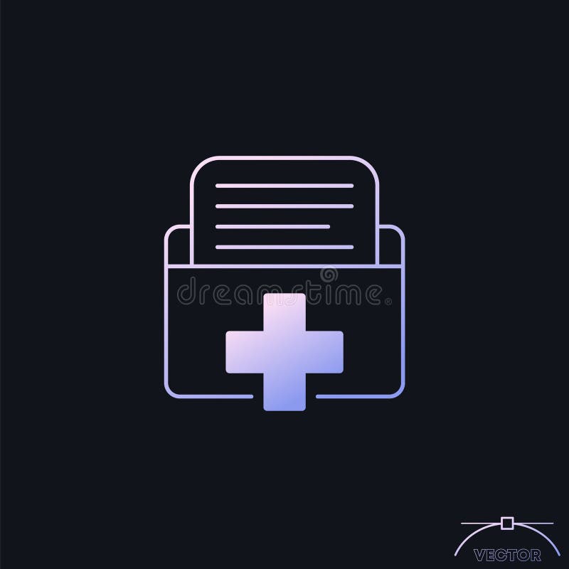 Medical History or Patient File Vector Icon Stock Vector - Illustration ...