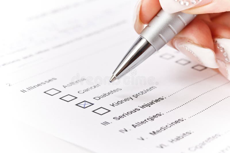 Medical History Questionaire Stock Photo - Image of questions ...