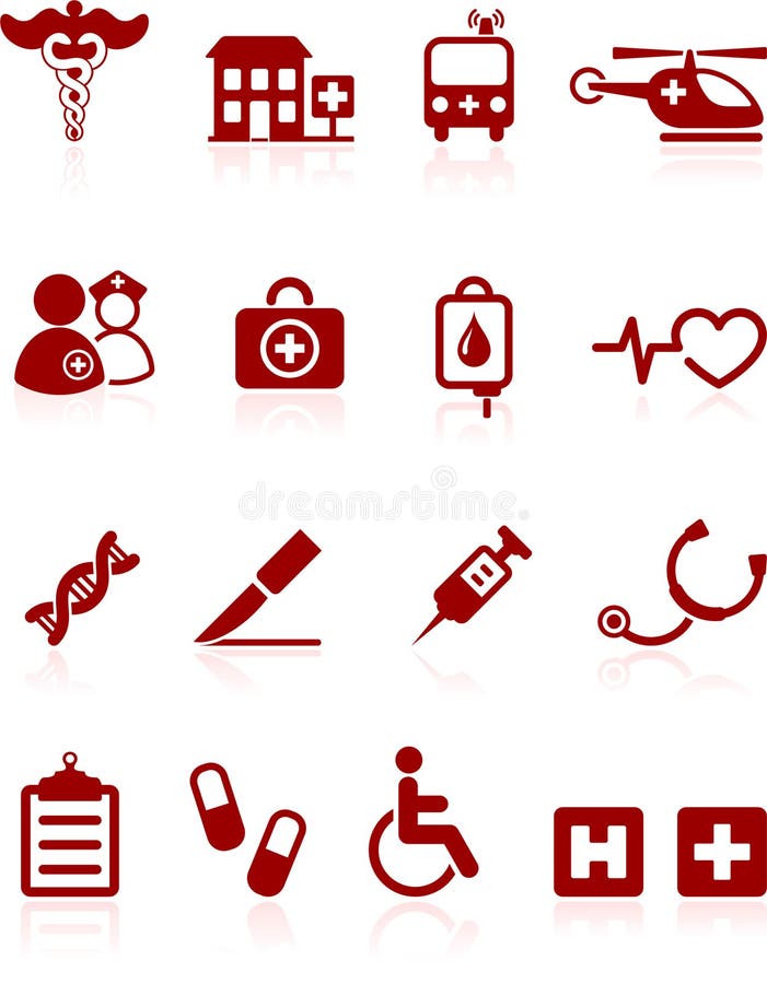 Medical Hospital Internet Icon Collection Stock Vector - Illustration ...