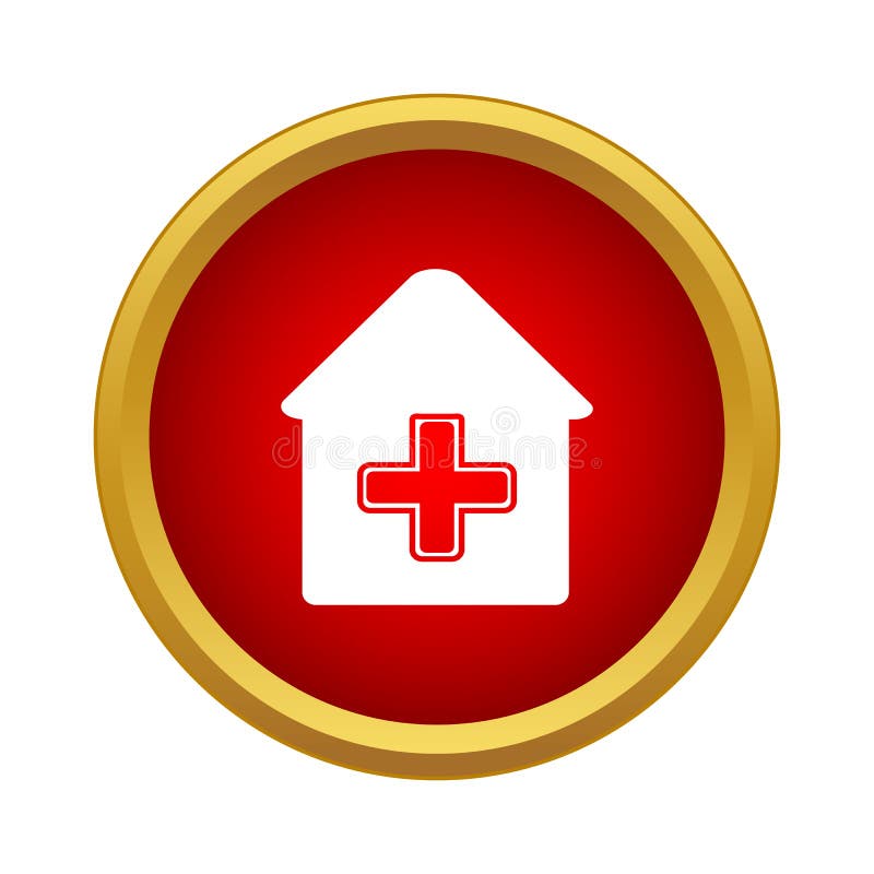 Medical House Icon, Simple Style Stock Illustration - Illustration of ...