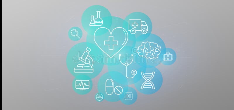 Medical Icon and Connection 3d Rendering Stock Illustration ...