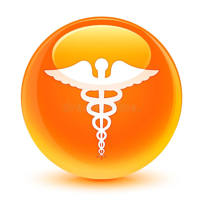 Medical Icon Glassy Orange Round Button Stock Illustration ...