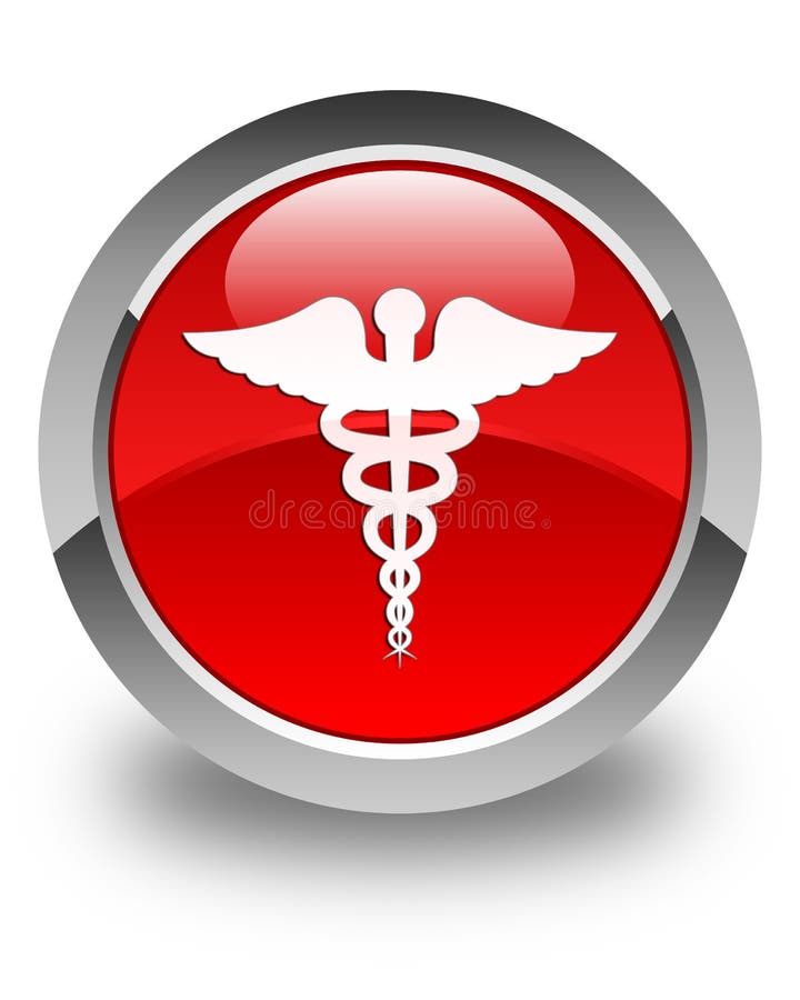 Medical Icon Glossy Red Round Button Stock Illustration - Illustration ...