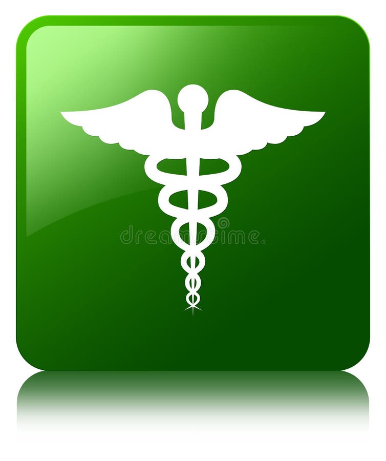 Medical Icon Green Square Button Stock Illustration - Illustration of ...