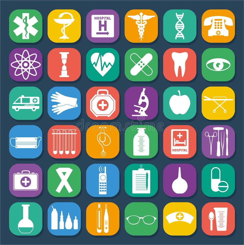 Medical Icon Set Vector Illustration Stock Vector - Illustration of ...