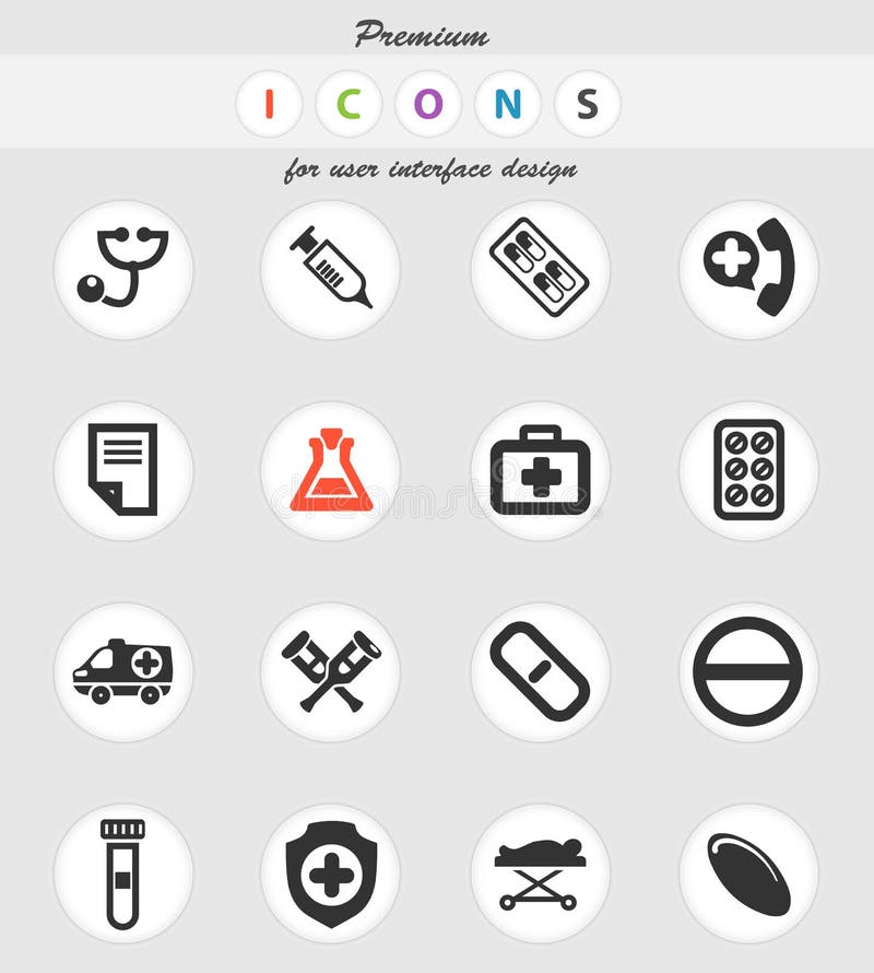 Medical icon set stock vector. Illustration of ampoule - 123056961