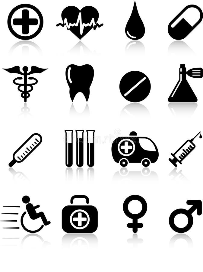 Basic - medical icons stock vector. Illustration of file - 19823022