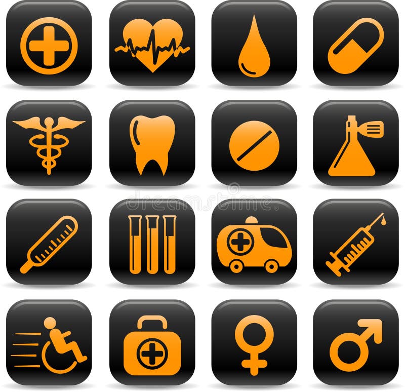 Medical icons stock vector. Illustration of internet, drop - 8911979