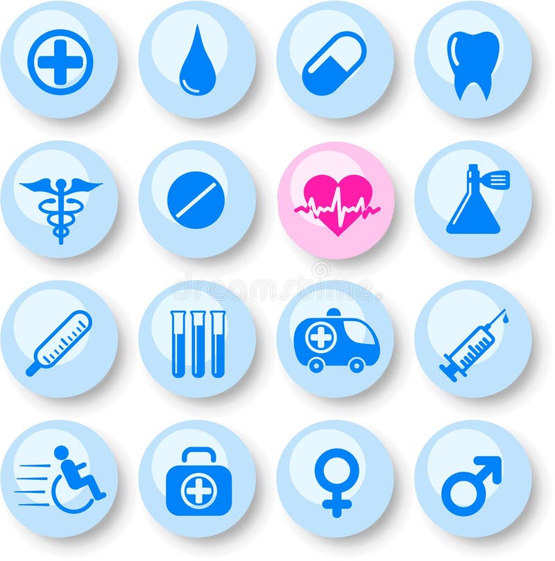 Medical Objects, Icons and Logos Stock Vector - Illustration of ...