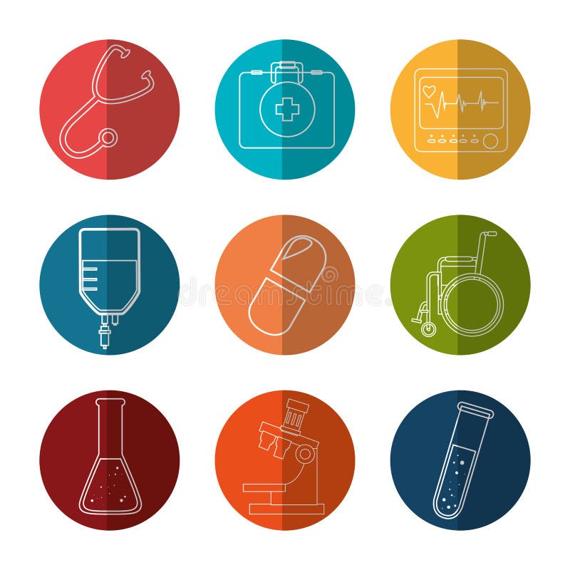 Medical icons design stock illustration. Illustration of objects - 66784044