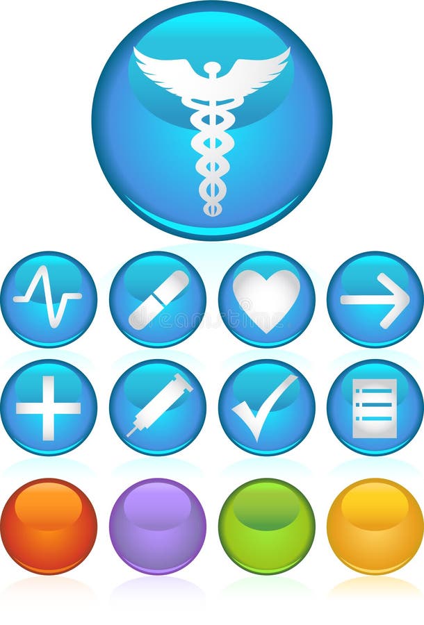 Medical Icons - Round stock vector. Illustration of asclepius - 9622170