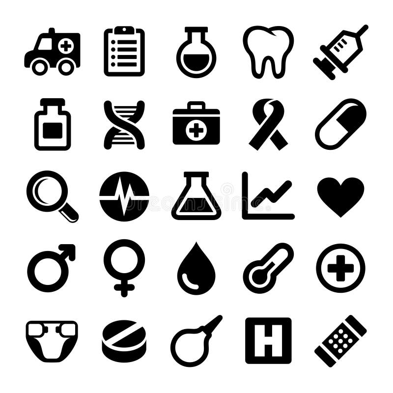 Basic - medical icons stock vector. Illustration of file - 19823022