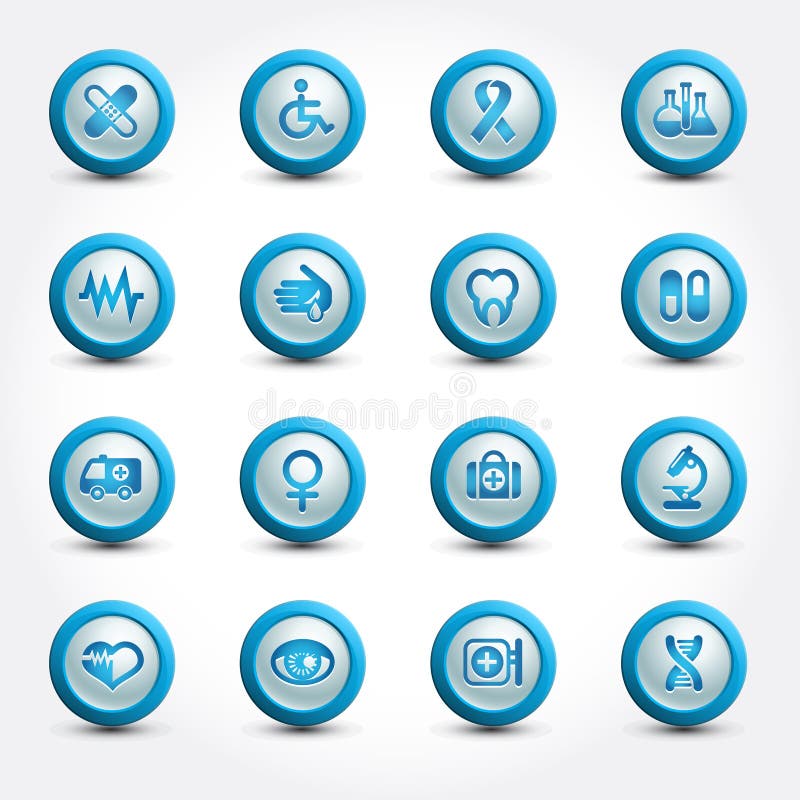 Health and Fitness Icon Set Stock Vector - Illustration of muscle ...