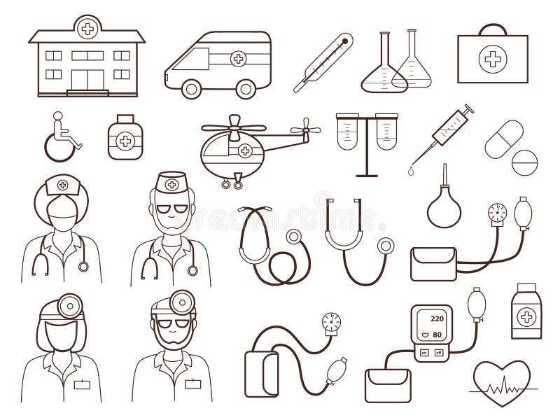 Doctor Coloring Book Equipment Stock Illustrations – 78 Doctor Coloring ...