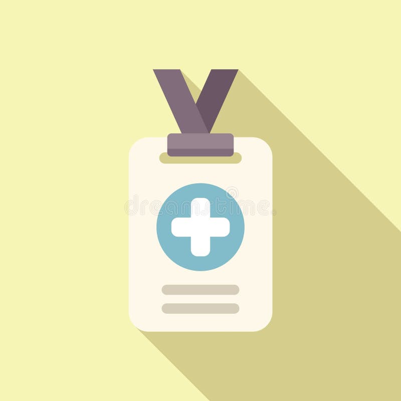 Medical Id Card Icon Flat Vector. Personal Identity Stock Illustration ...