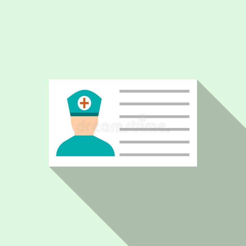 Medical ID Icon, Flat Style Stock Vector - Illustration of corporate ...