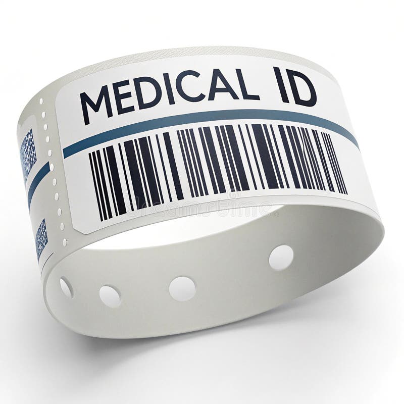Medical ID Wristband with Barcode Stock Illustration - Illustration of ...