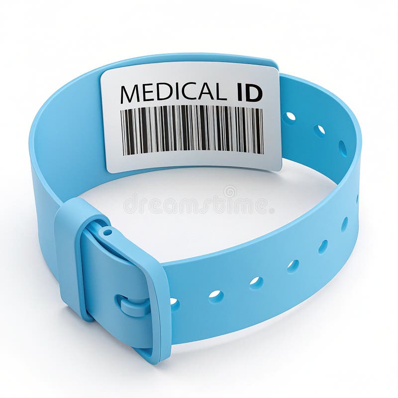Medical ID Wristband with Barcode Stock Illustration - Illustration of ...