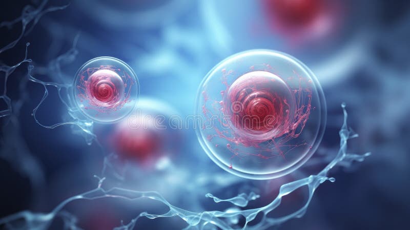 Medical Illustration of Cell Division Under a Microscope Stock ...