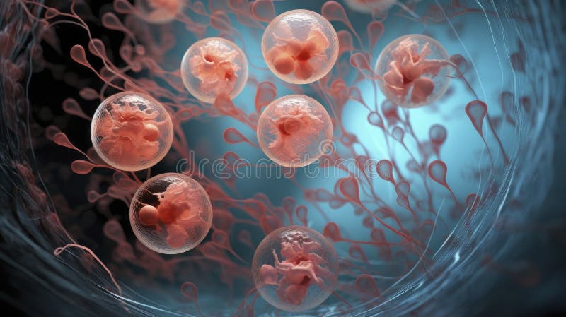 Medical Illustration of Cell Division Under a Microscope Stock ...