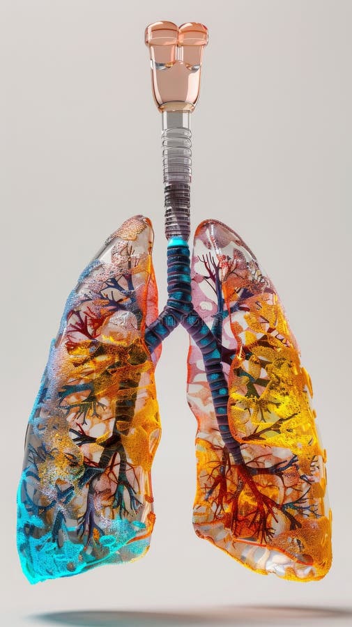 Medical Illustration of Colorful Human Lungs Stock Illustration ...